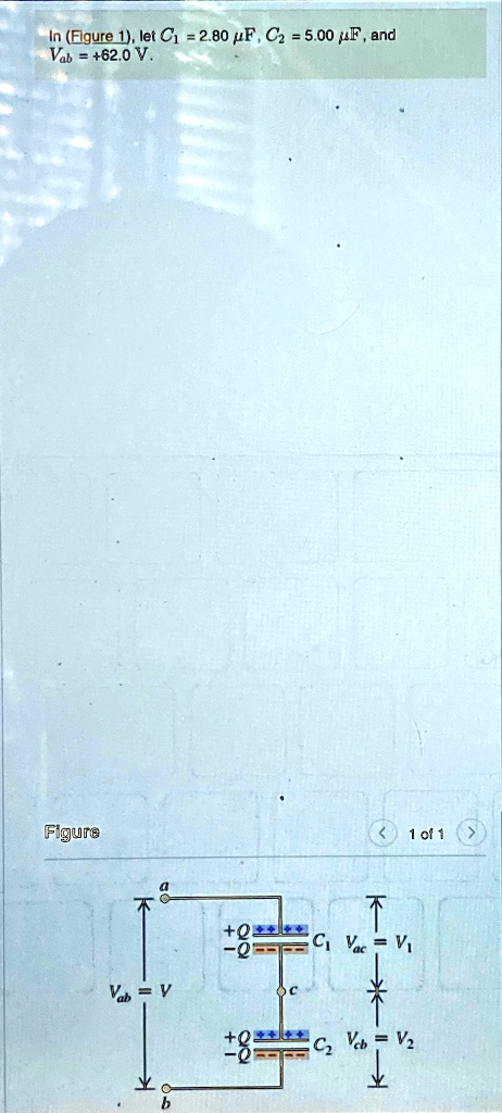 in figure 1 let c1 280 f c2 500 f and vab 620v figure shown in image below part a calculate the ...