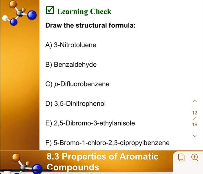 SOLVED: Learning Check: Draw the structural formula: A) 3-Nitrotoluene ...
