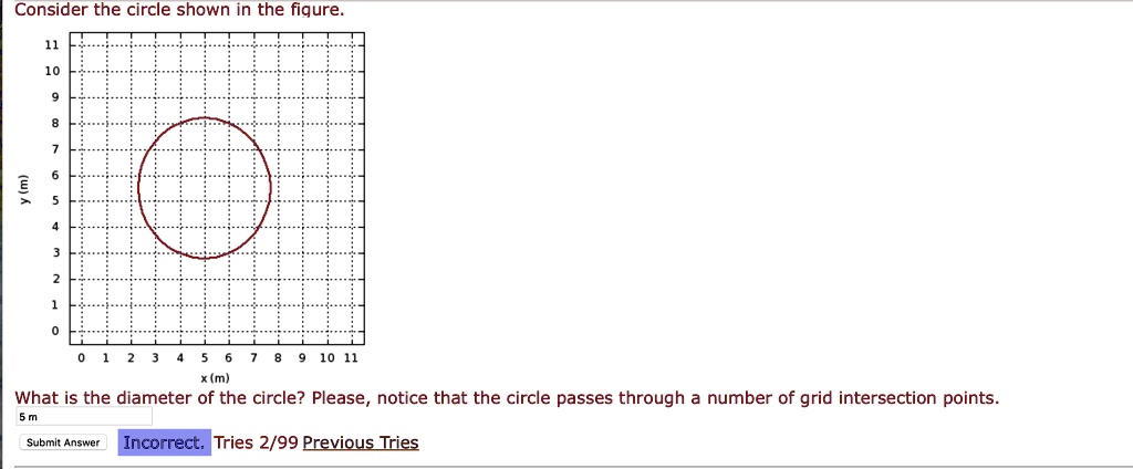 consider the circle shown in the figure 1 xm what is the diameter of the circle please notice ...