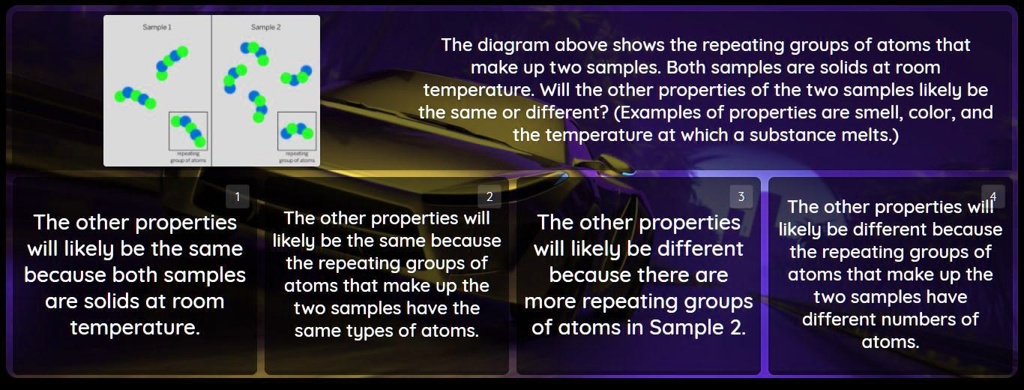 SOLVED: Science Question 1: Please Answer! The diagram above shows the repeating groups of atoms ...