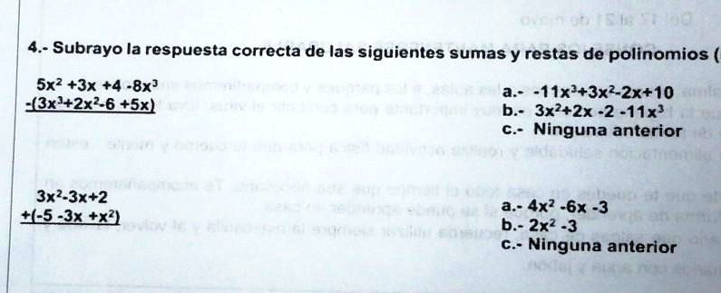 subrayo la respuesta correcta de las siguientes sumas y restas de ... subrayo la respuesta correcta de las siguientes sumas y restas de ...