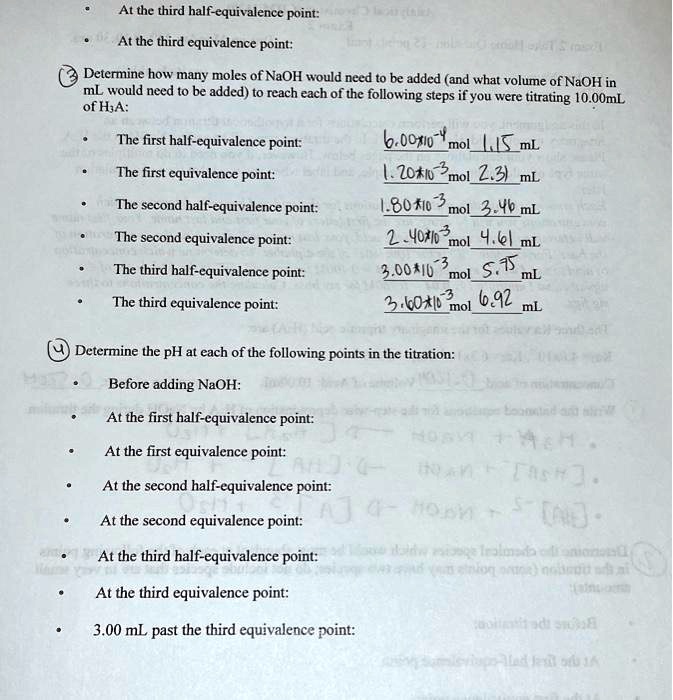 SOLVED: At the third half-equivalence point: At the third equivalence point: Determine how many ...