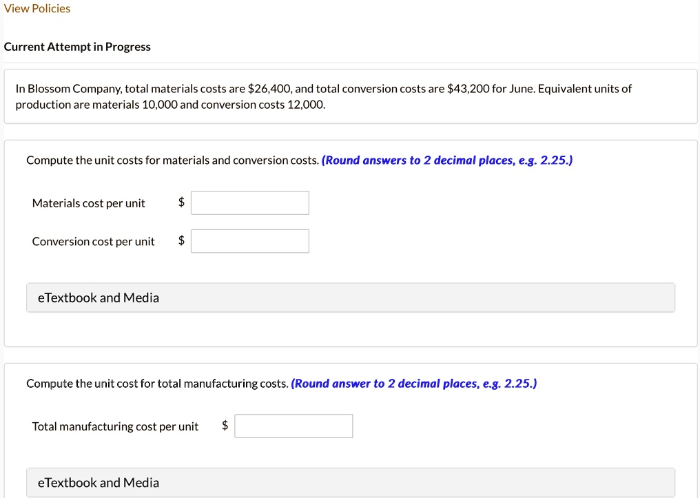 SOLVED: In Blossom Company, total materials costs are 26,400, and total ...