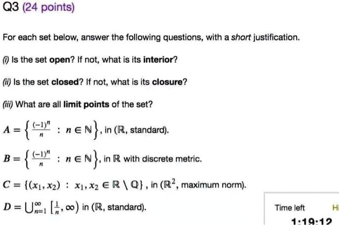 q3 24 points for each set below answer the following questions with a ...