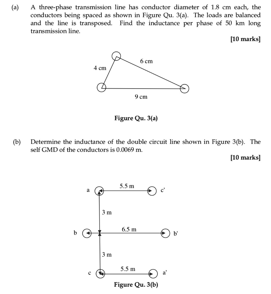 SOLVED: (a) A three-phase transmission line has a conductor diameter of ...