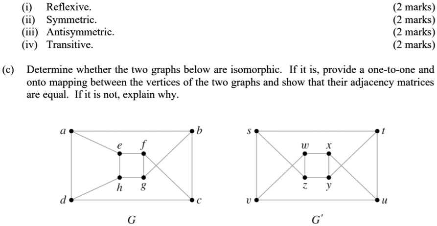 reflexive symmetric antisymmetric transitive marks marks marks marks c ...