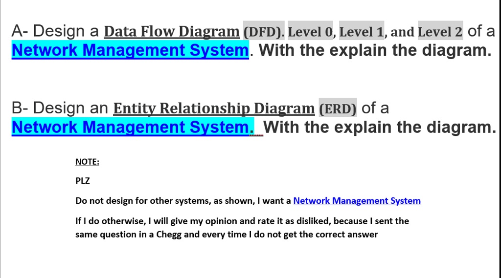 A- Design a Data Flow Diagram (DFD). Level 0, Level 1, and Level 2 of a ...