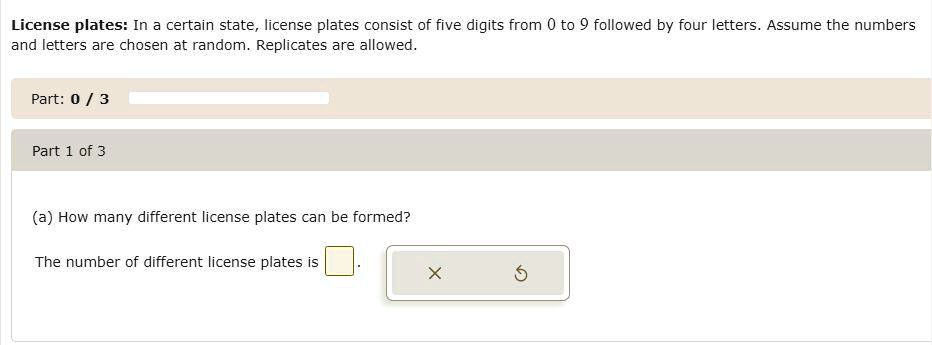 license plates in a certain state license plates consist of five digits ...