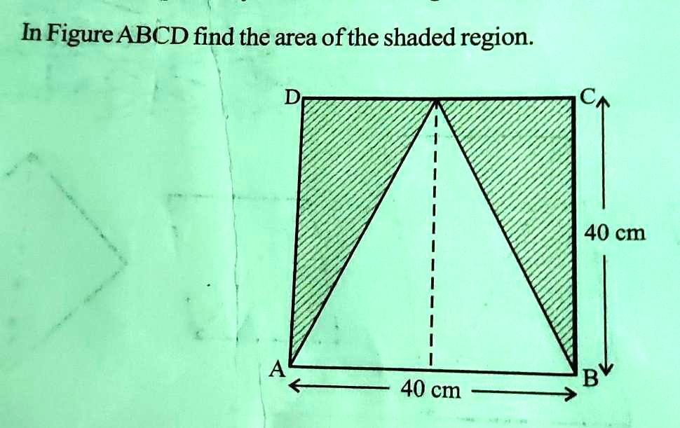 SOLVED: 'In Figure ABCD find the area of the shaded region. In Figure ...
