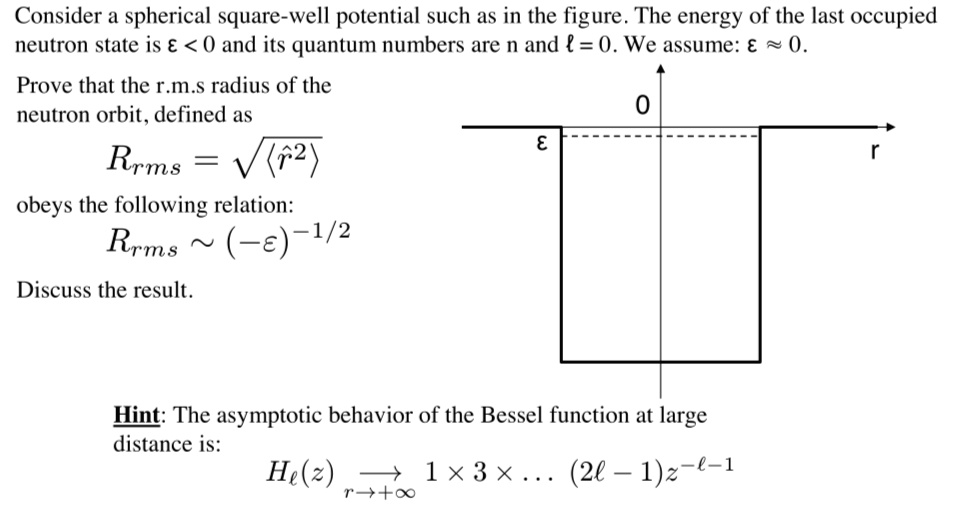 SOLVED: Consider a spherical square-well potential such as in the ...