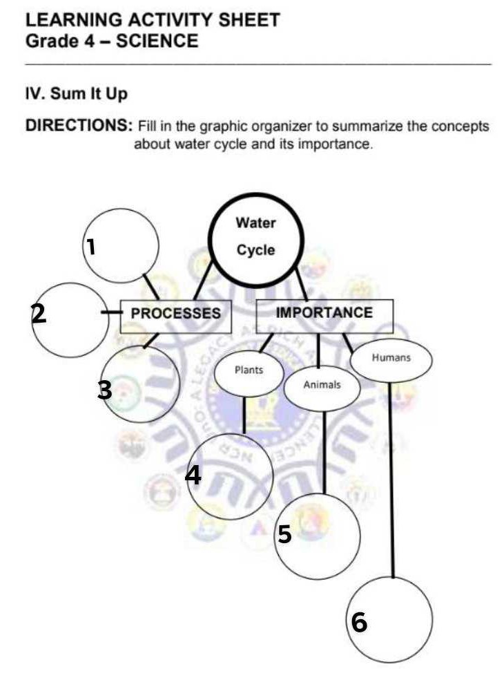 LEARNING ACTIVITY SHEET Grade 4 - SCIENCE IV. Sum It Up DIRECTIONS ...