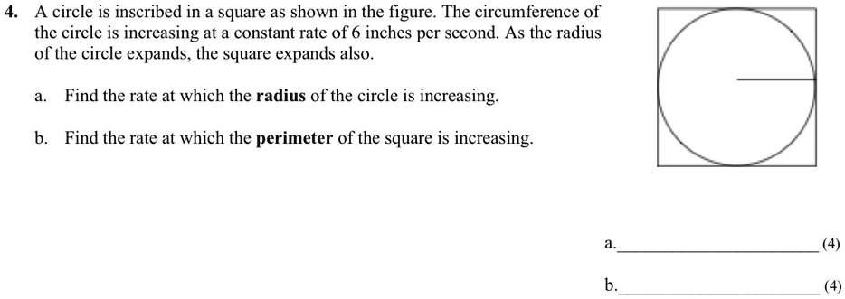 A circle is inscribed in a square as shown in the fig… - SolvedLib