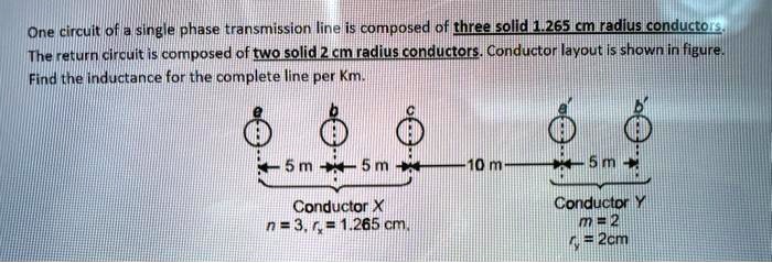 SOLVED: One circuit of a single-phase transmission line is composed of ...
