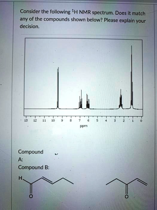 SOLVED: Consider the following 'H NMR spectrum: Does it match any of the compounds shown below ...