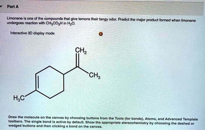 part a limonene is one of the compounds that give lemons thcir tangy ...
