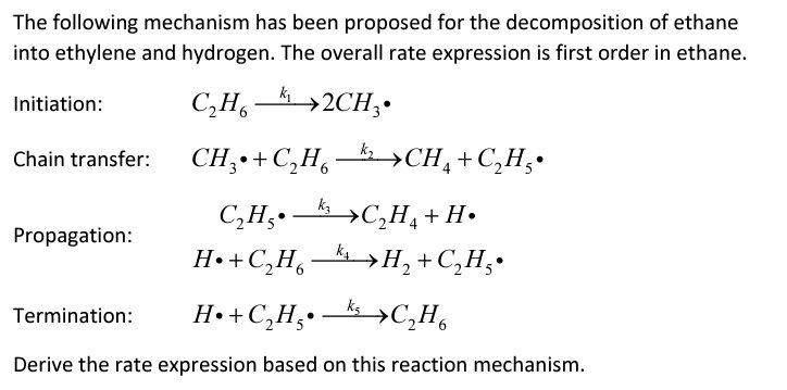The following mechanism has been proposed for the decomposition of ...