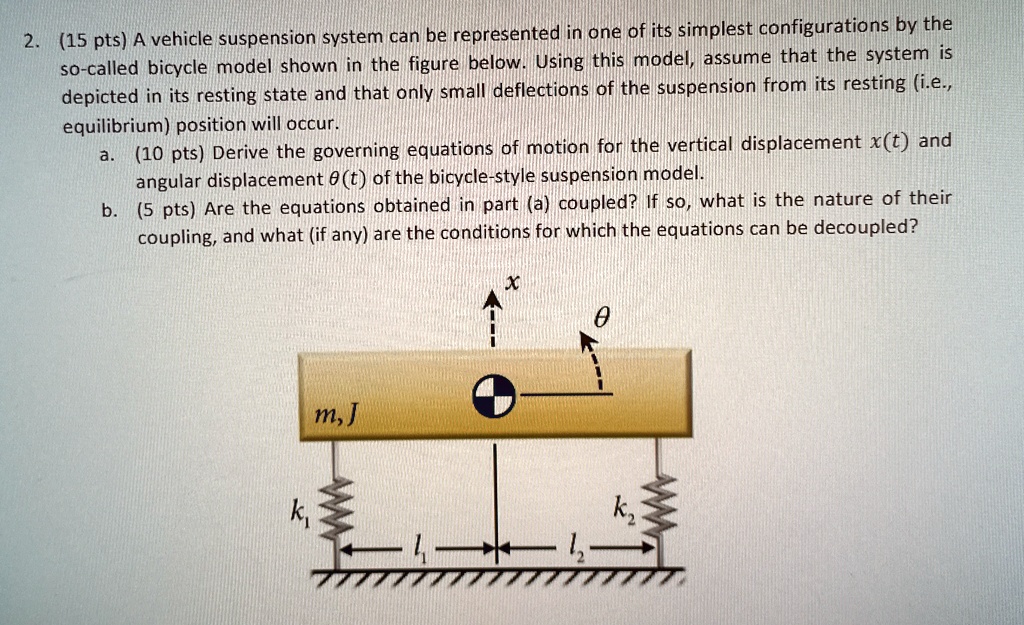 [GET ANSWER] 2 15 pts a vehicle suspension system can be represented in ...