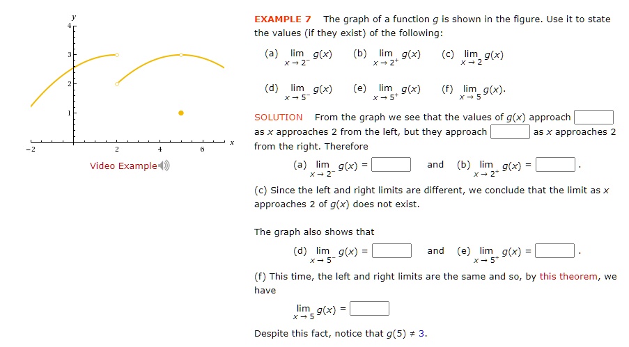 example 7 the graph function g is shown in the figure use it to state the values if they exist ...