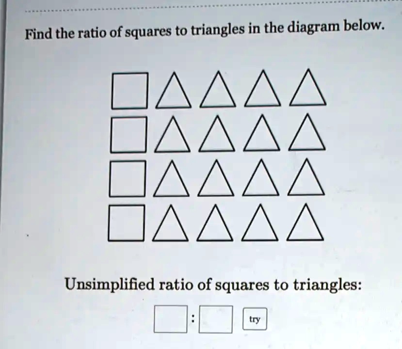Find the ratio of squares to triangles in the diagram...