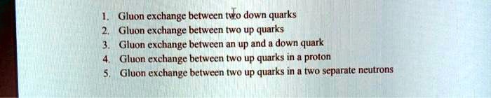 SOLVED: Gluon exchange between two down quarks Gluon exchange between ...