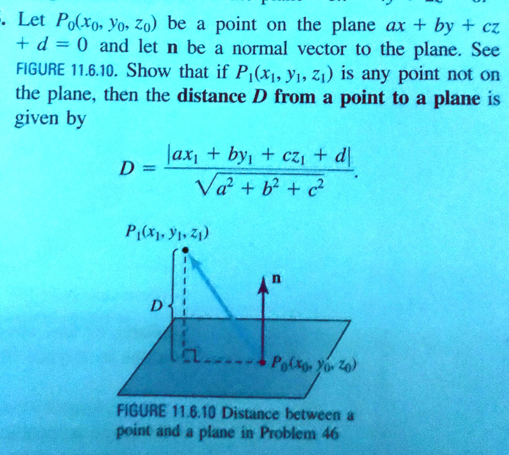 SOLVED: Let P(x0, y0, z0) be a point on the plane ax + by + cz + d = 0 ...