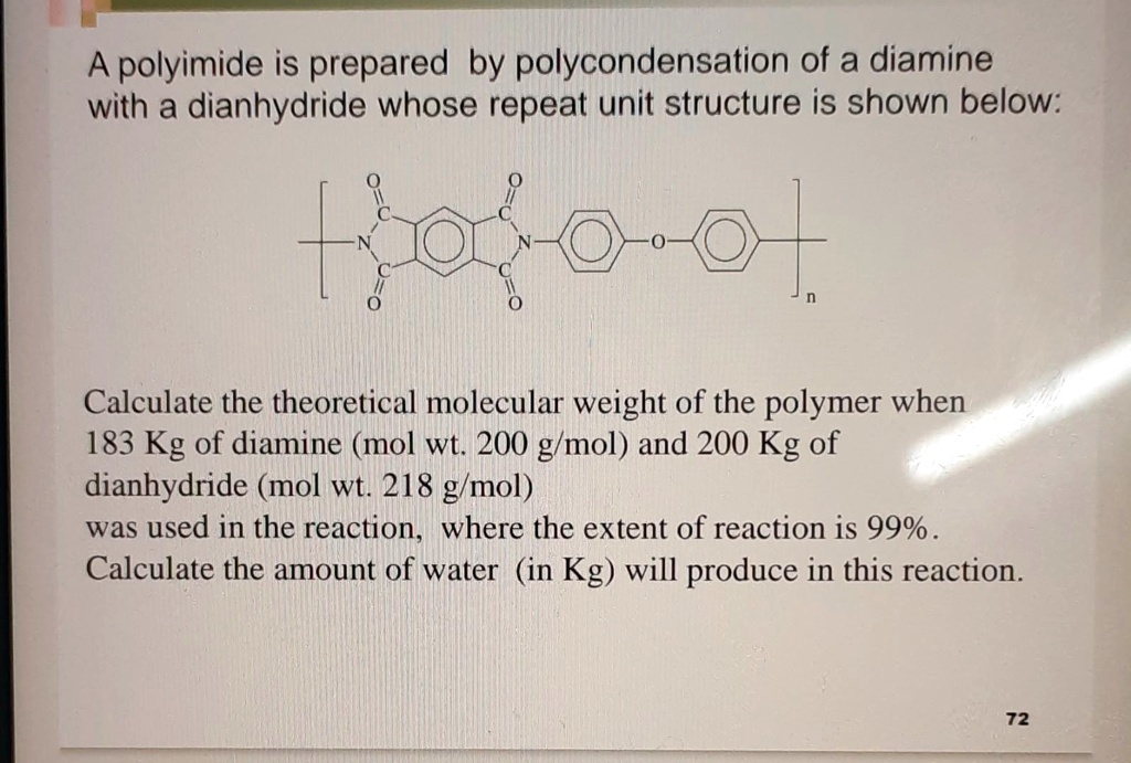 A polyimide is prepared by polycondensation of a diamine with a ...