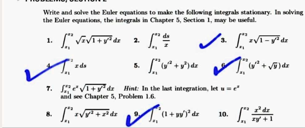 SOLVED: Write and solve the Euler equations t0 make the following ...