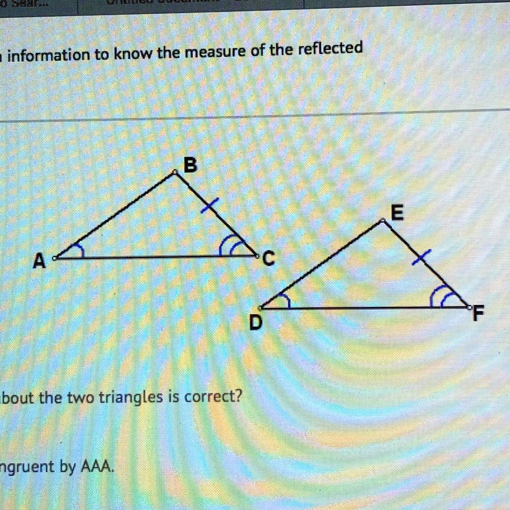 SOLVED: 'Which of the statements about the two triangles is correct? A ...