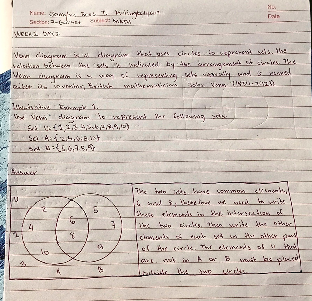 SOLVED: Venn diagram is a diagram that uses circles to represent sets ...