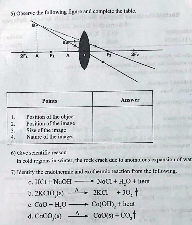 5) Observe the following figure and complete the table. B B 2F1 A F1 A ...
