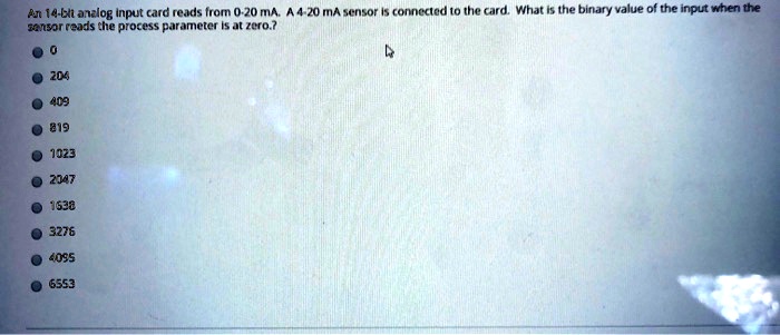 An 14-bit analog input card reads from 0-20 mA. A 4-20 mA sensor is ...