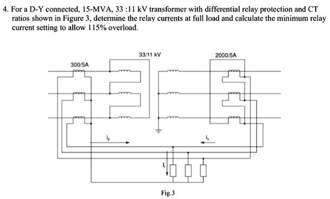 SOLVED: 4. For D-Y connected, 15-MVA, 33 kV transformer with ...
