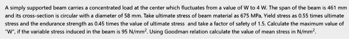 SOLVED: A simply supported beam carries a concentrated load at the ...