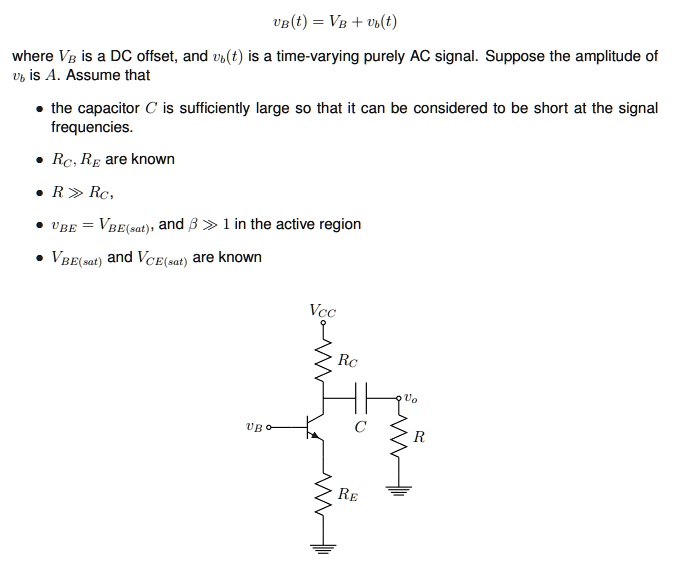 SOLVED: In the amplifier circuit of Figure 1, find the minimum value of VCC to ensure that the ...