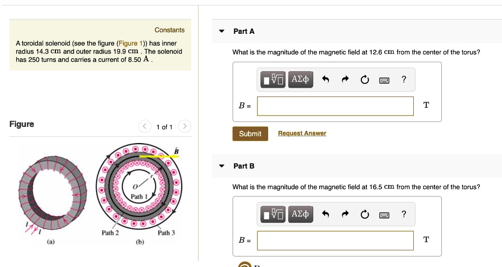 SOLVED: Constants Part A A toroidal solenoid (see the figure (Figure 1 ... SOLVED: Constants Part A A toroidal solenoid (see the figure (Figure 1 ...