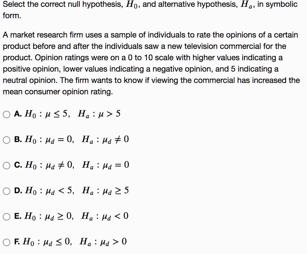 SOLVED: Not sure how to state this null and alternative hypothesis. I'm ...