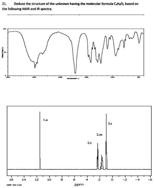 SOLVED: Texts: 21. Deduce the structure of the unknown having the ...