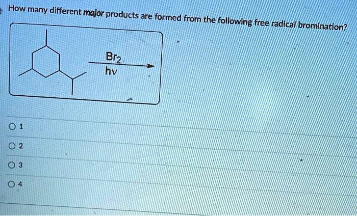 SOLVED: How many different major products are formed from the following ...