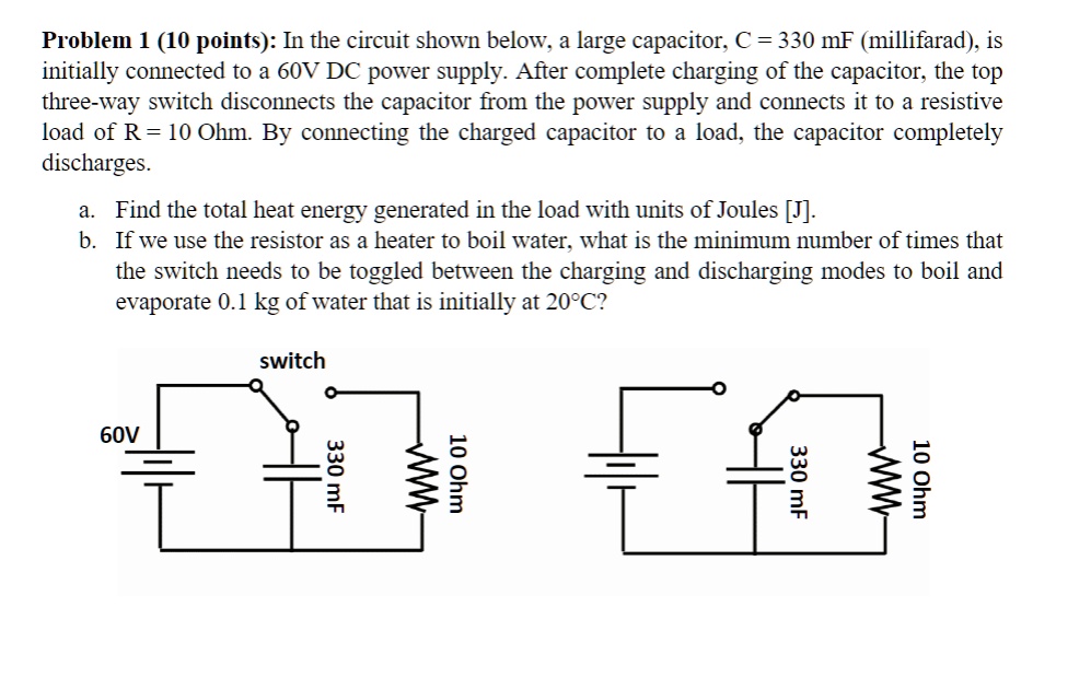 Problem 1 (10 points): In the circuit shown below, a large capacitor, C ...
