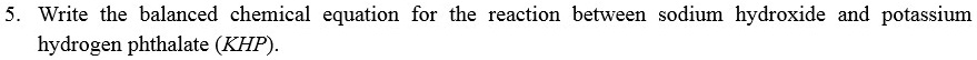 SOLVED: 'Write the balanced chemical equation for the reaction between ...