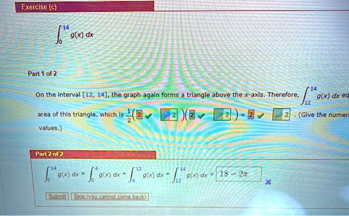 exercise c gx dx pant 1 0f 2 on the interval 12 14 the graph again ...
