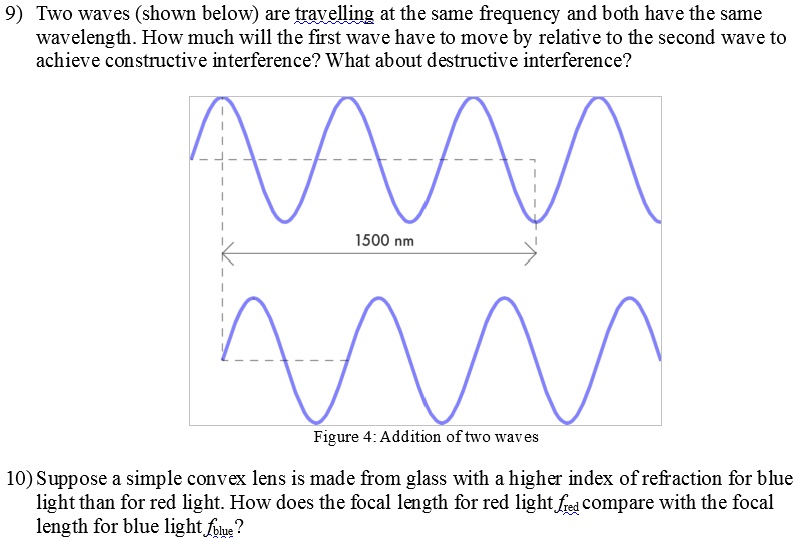 9 two waves shown below are travelling at the same frequency and both ...