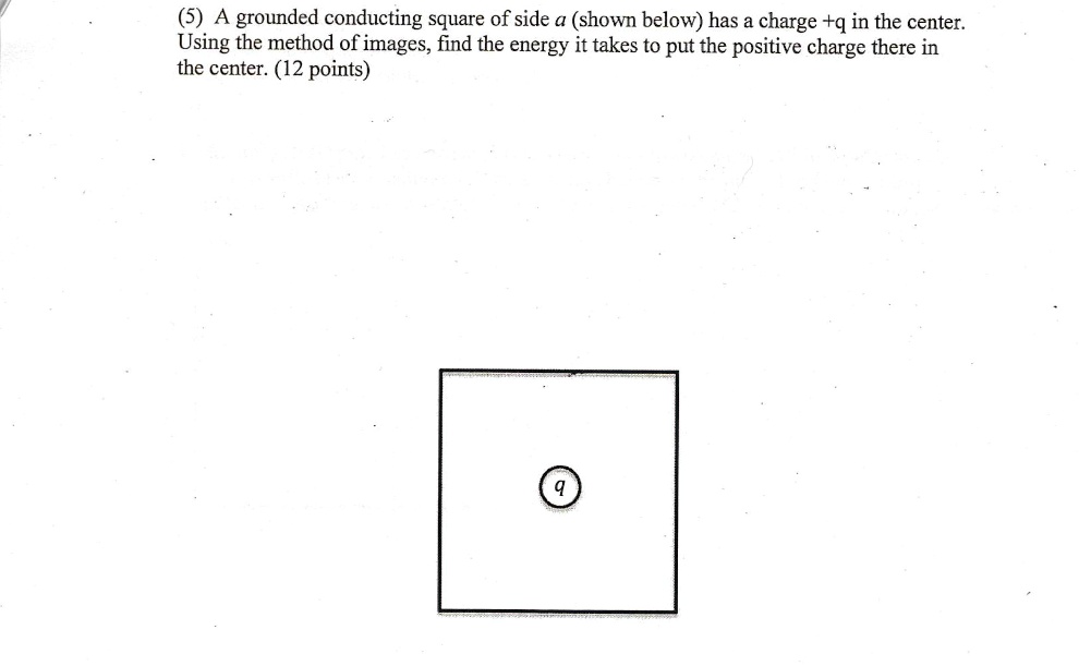 5 grounded conducting square of side a shown below has a...