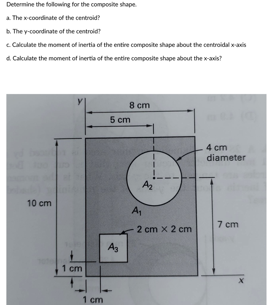 SOLVED: Texts: Determine the following for the composite shape: a. The x-coordinate of the ...