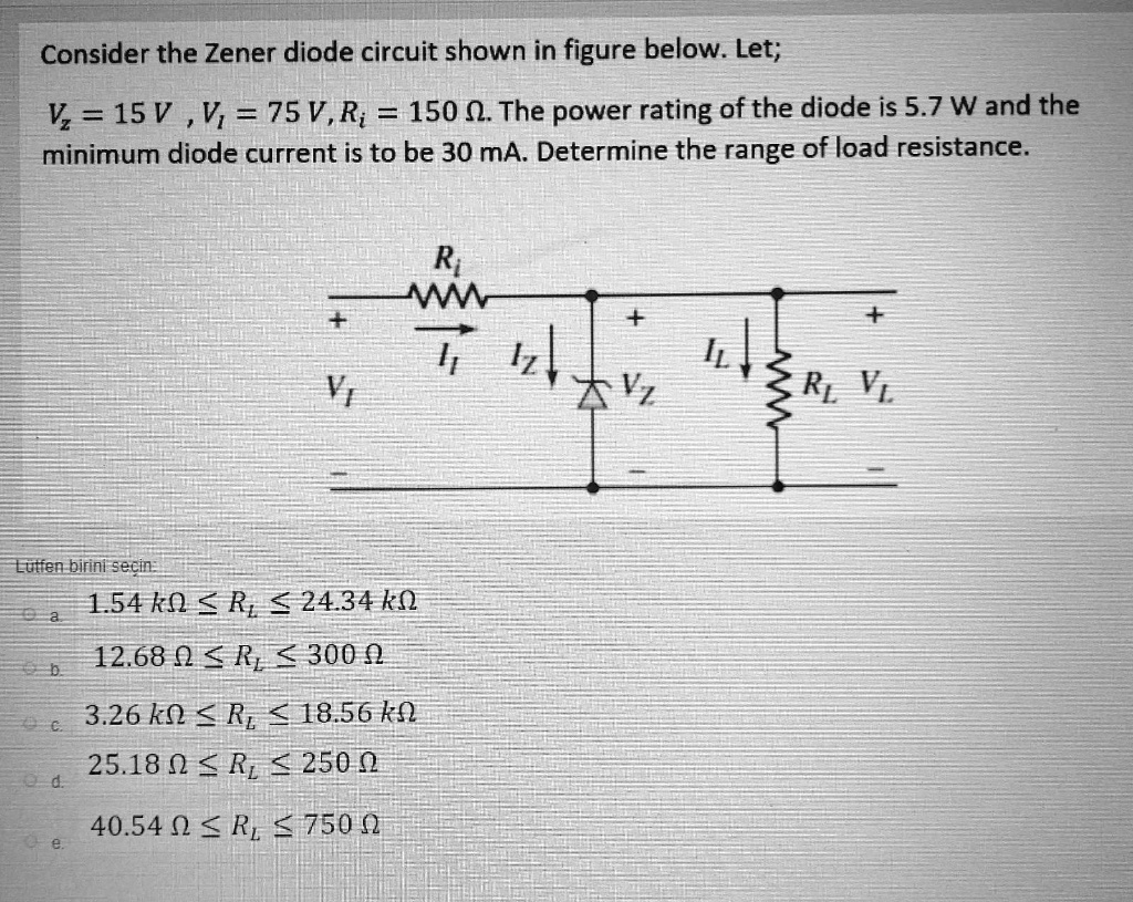 SOLVED: Consider the Zener diode circuit shown in figure below.Let V ...