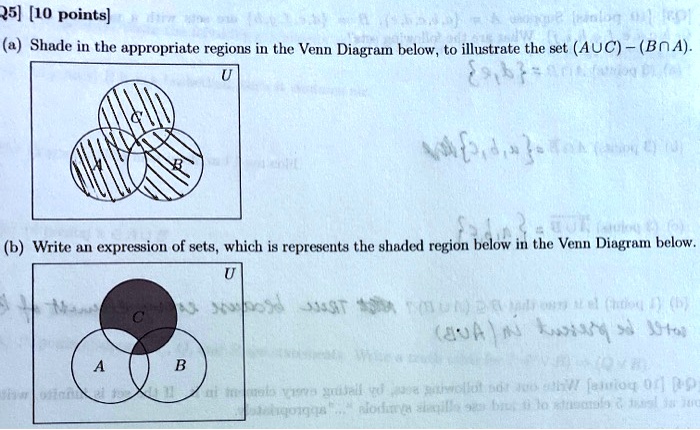 SOLVED: 25] [10 points] Shade in the appropriate regions in the Venn Diagram below, to ...