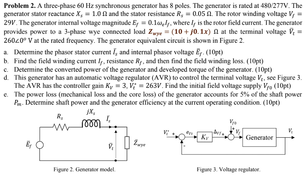 problem 2 a three phase 60 hz synchronous generator has 8 poles the generator is rated at ...