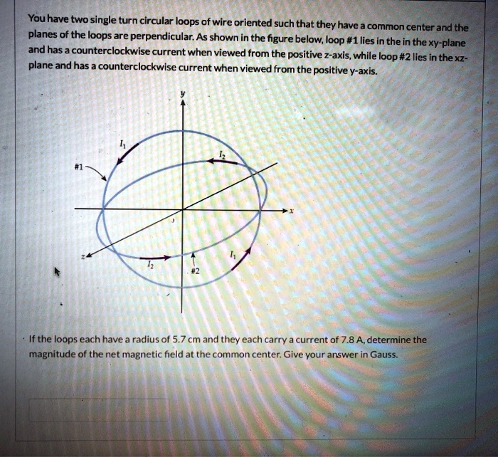 SOLVED: You have two single-turn circular loops of wire oriented such that they have a common ...
