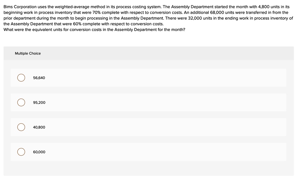SOLVED: 'Bims Corporation uses the weighted-average method in its ...