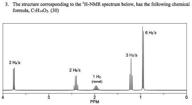 the structure corresponding to the h nmr spectrum below has the ...